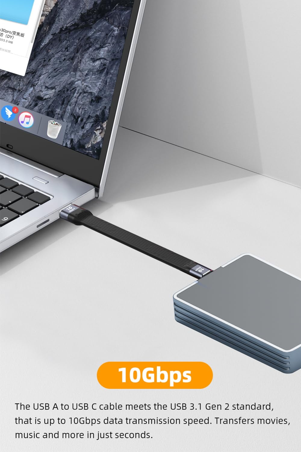 LINYAN-Short USB C Cable 5.3 inch, USB A to USB C 60W Fast Charging ...