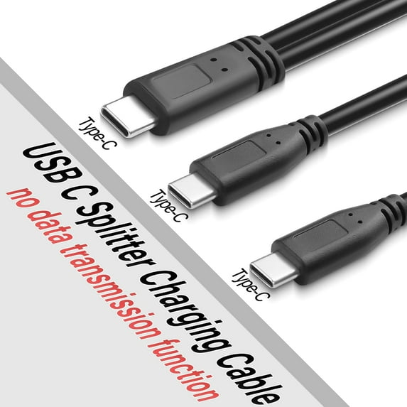 LINYAN-Short USB C Splitter Charging Cord 2 in 1 Multi Type C Charge ...