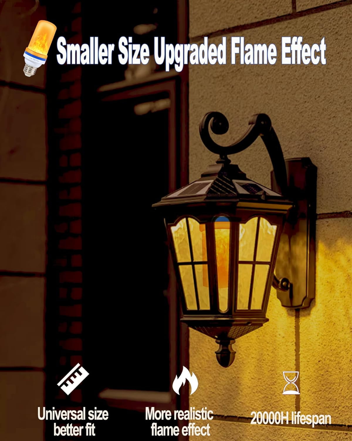 LINYAN-Smaller LED Flame Light Bulbs,4 Modes Flickering Halloween Light ...