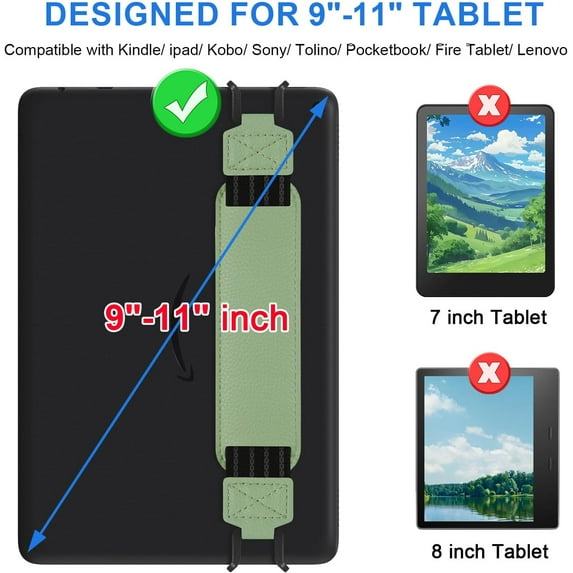 LINYAN-Soft Hand Strap for 9-11 Inch eReaders & Fire Tablet Compatible ...
