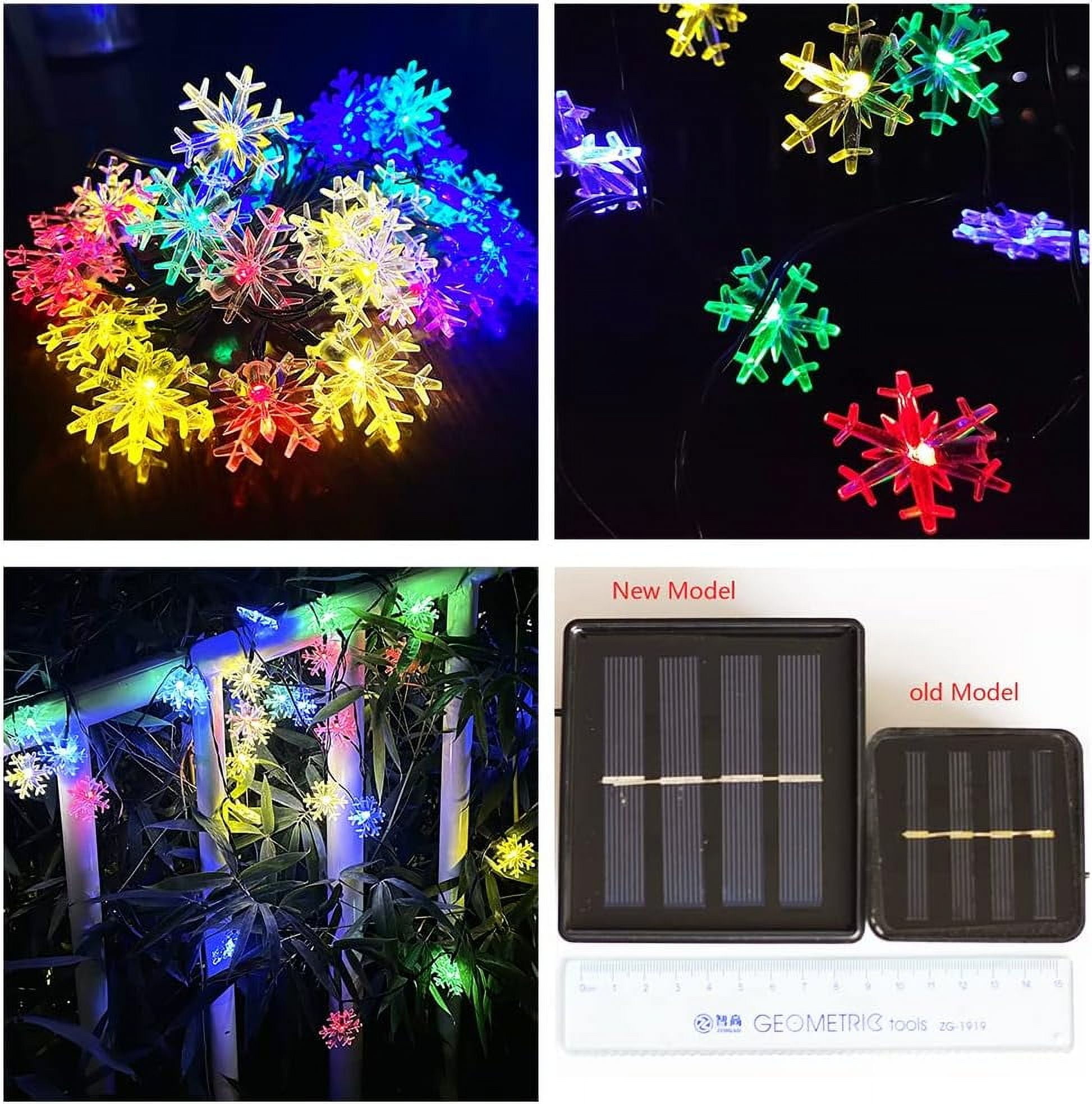 LINYAN-Solar Christmas String Lights Outdoor Waterproof 36ft 60 LED 8 ...