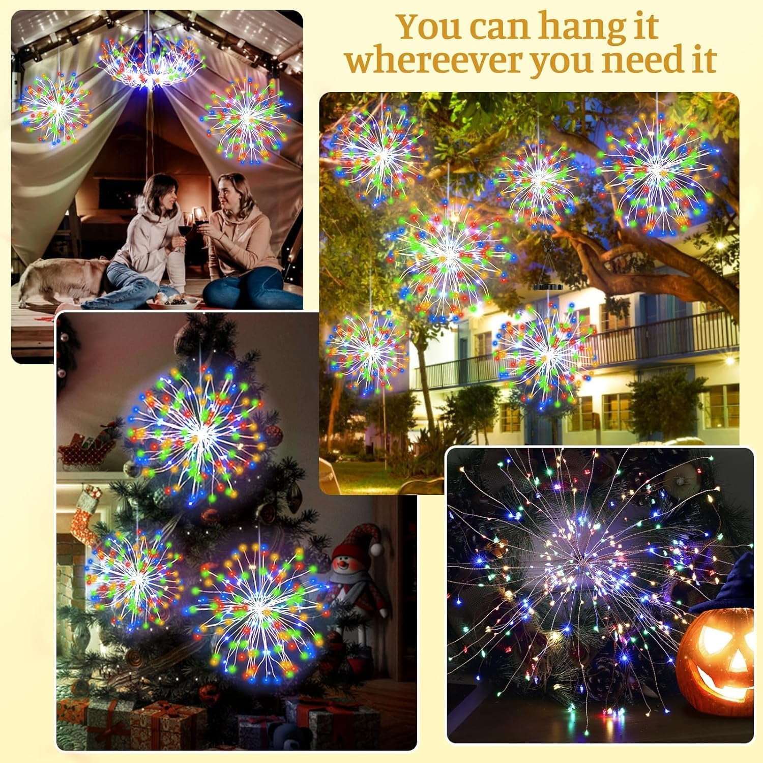 LINYAN-Solar Firework Lights, Solar Powered Lights Outdoor Waterproof ...