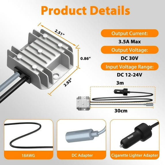 LINYAN-Starlink Mini Cable Car Adapter, Mini Car Charger, 3M Input DC ...