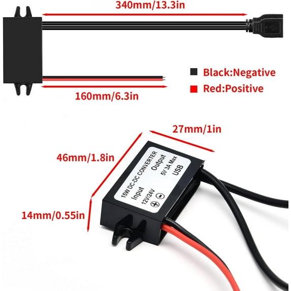 LINYAN-Surf Turtle DC Converter 12v to 5v 3a 15w DC Buck Module,Reduced ...