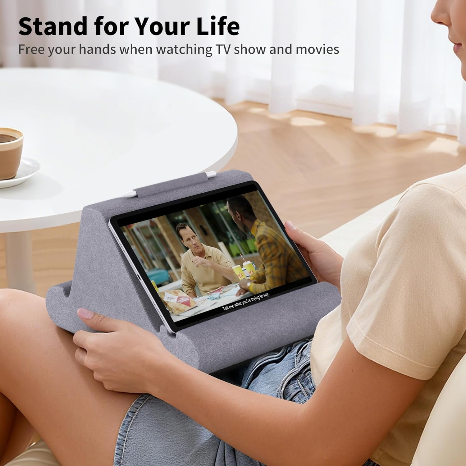 LINYAN-Tablet Pillow Stand, Soft Pillow Pad for Lap, Tablet Holder Dock ...