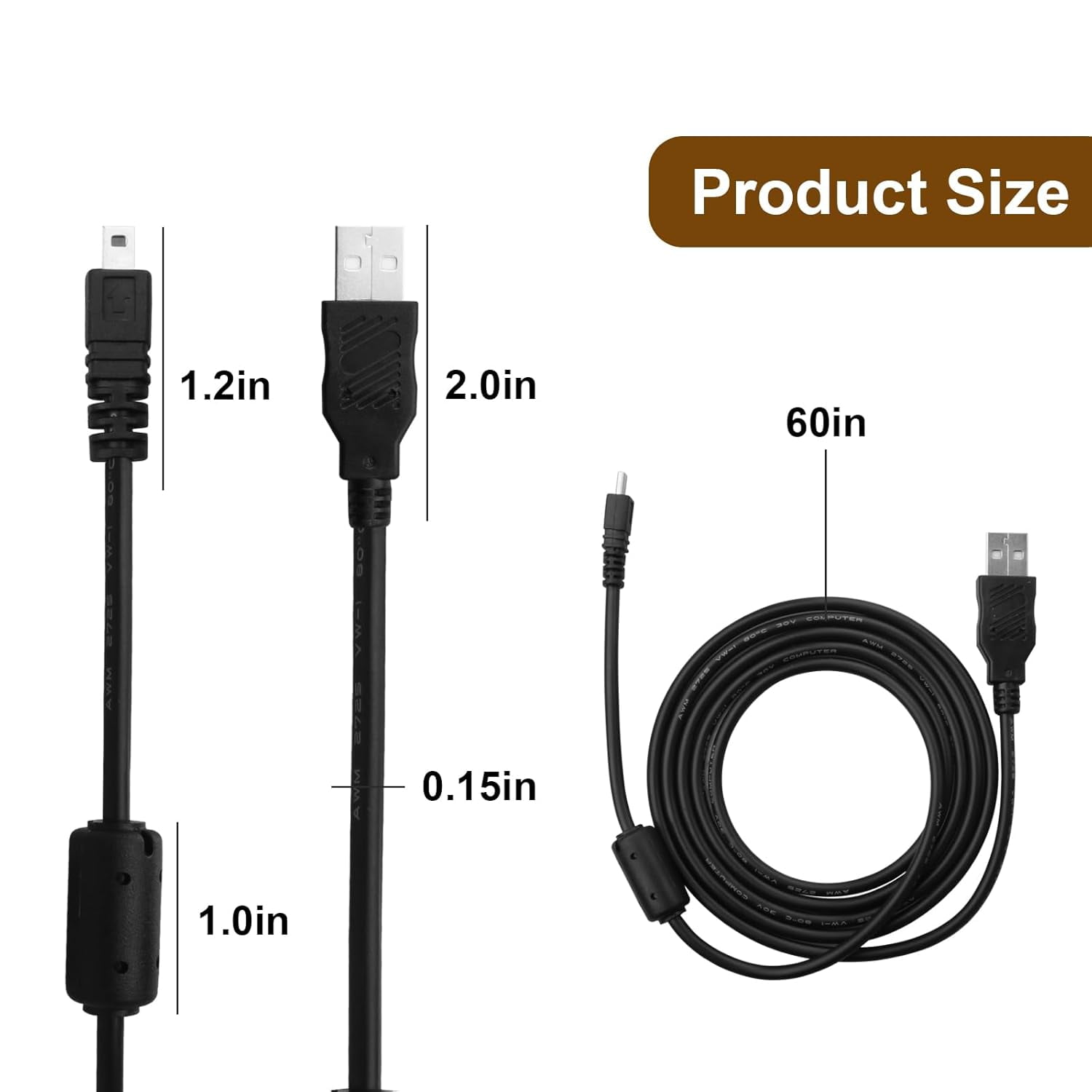 LINYAN-UC-E6 USB Cable Replacement USB Camera Transfer Data Charging ...