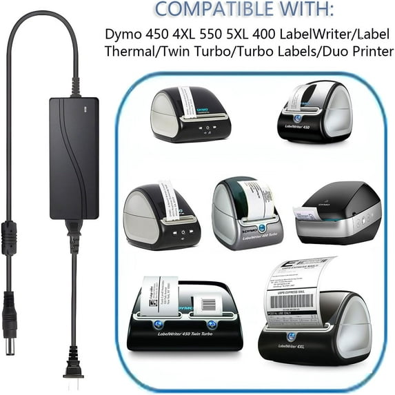 LINYAN-UL-Listed 24V Power Cord for Dymo 400 450 550 4XL 5XL ...