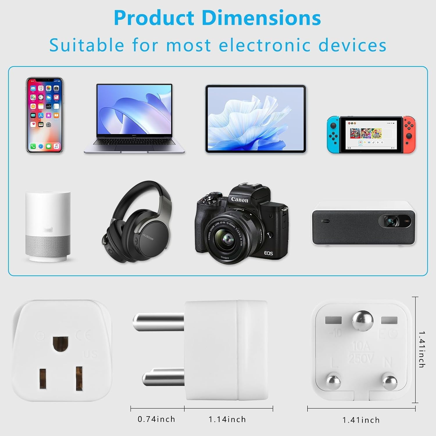 LINYAN-US to India Plug Adapter, Type D Plug Adapter US India Adapter ...