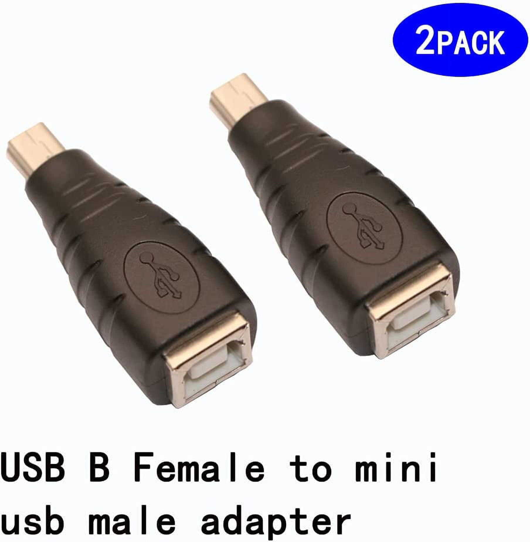 LINYAN-USB 2.0 Type B to Mini USB 5-Pin Type B Female/Male Adapter - 2 ...