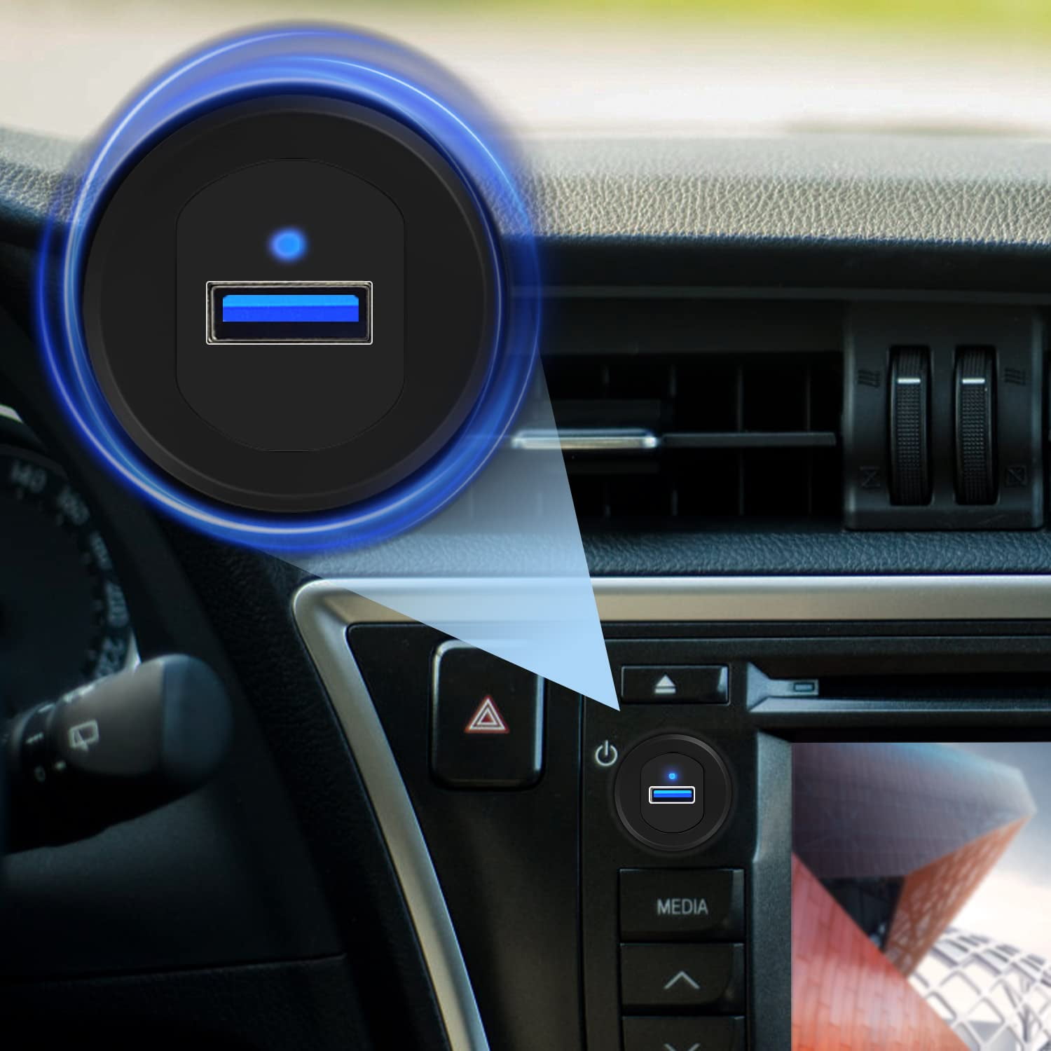 LINYAN-USB 3.0 Car Mount Flush Cable with LED Indicator Single Port ...