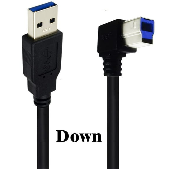 LINYAN-USB 3.0 Printer Cable - Type A to Type B 90 Degree High Speed ...