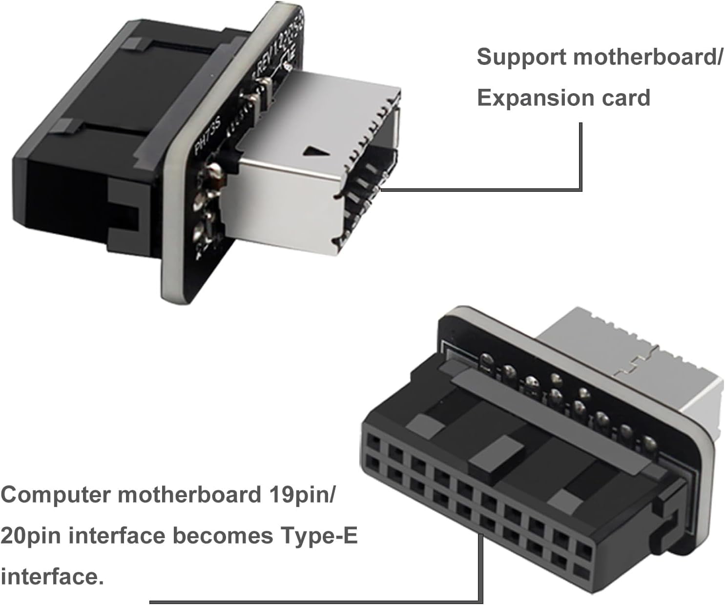 LINYAN-USB 3.2 Gen 1 to USB 3.2 Gen 2 Header Adapter, USB 3.1 Type-E ...