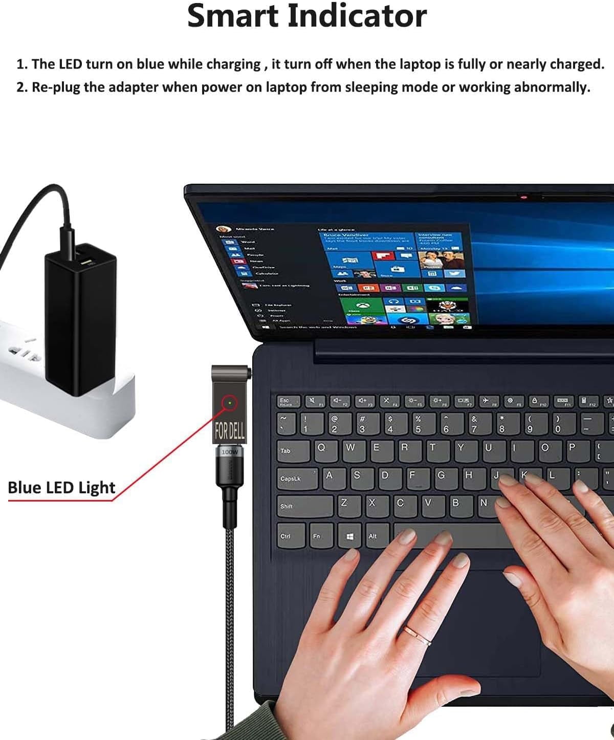 LINYAN-USB C to 4.5mm Laptop Charging Adapter Female Type C to Male DC ...