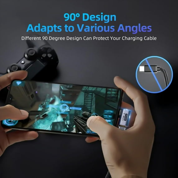 LINYAN-USB C 90 Degree Adapter (2 Pack), 40Gbps Data Transfer USB Type ...