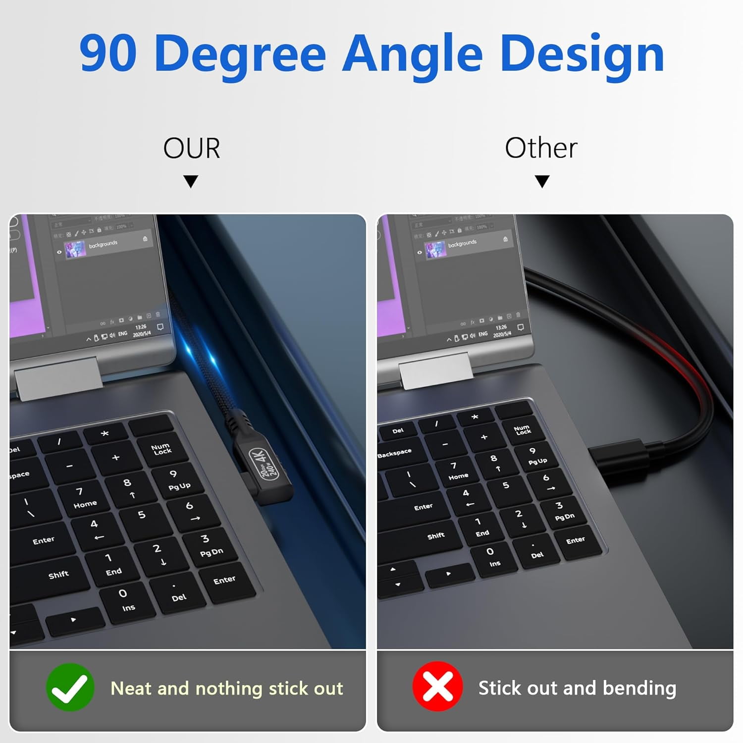 LINYAN-USB C Cable 10ft,Long Braided USB c to USB c Cable 3.2 ,90 ...