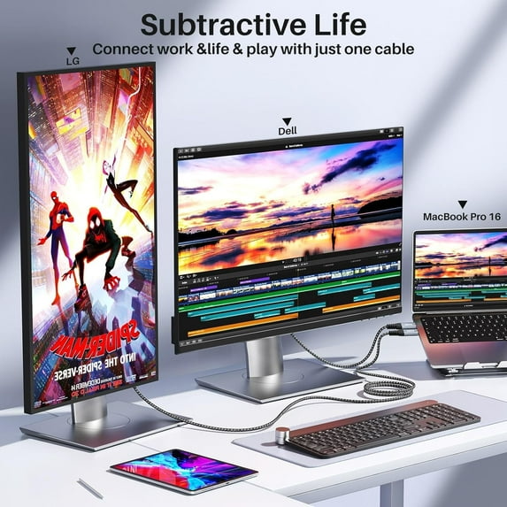 LINYAN-USB C Cable [3-Pack 3.3FT], USB C 3.2 Gen 2 Cable 20Gbps High ...