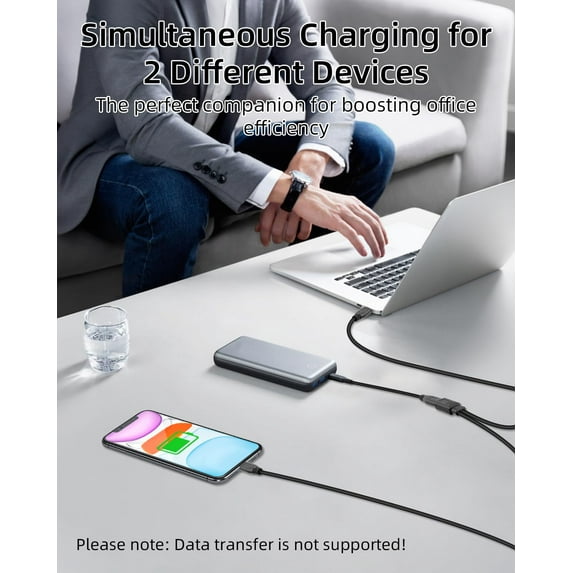 LINYAN-USB C Extension Splitter Multi Charging Cable,2 in 1 USB C ...