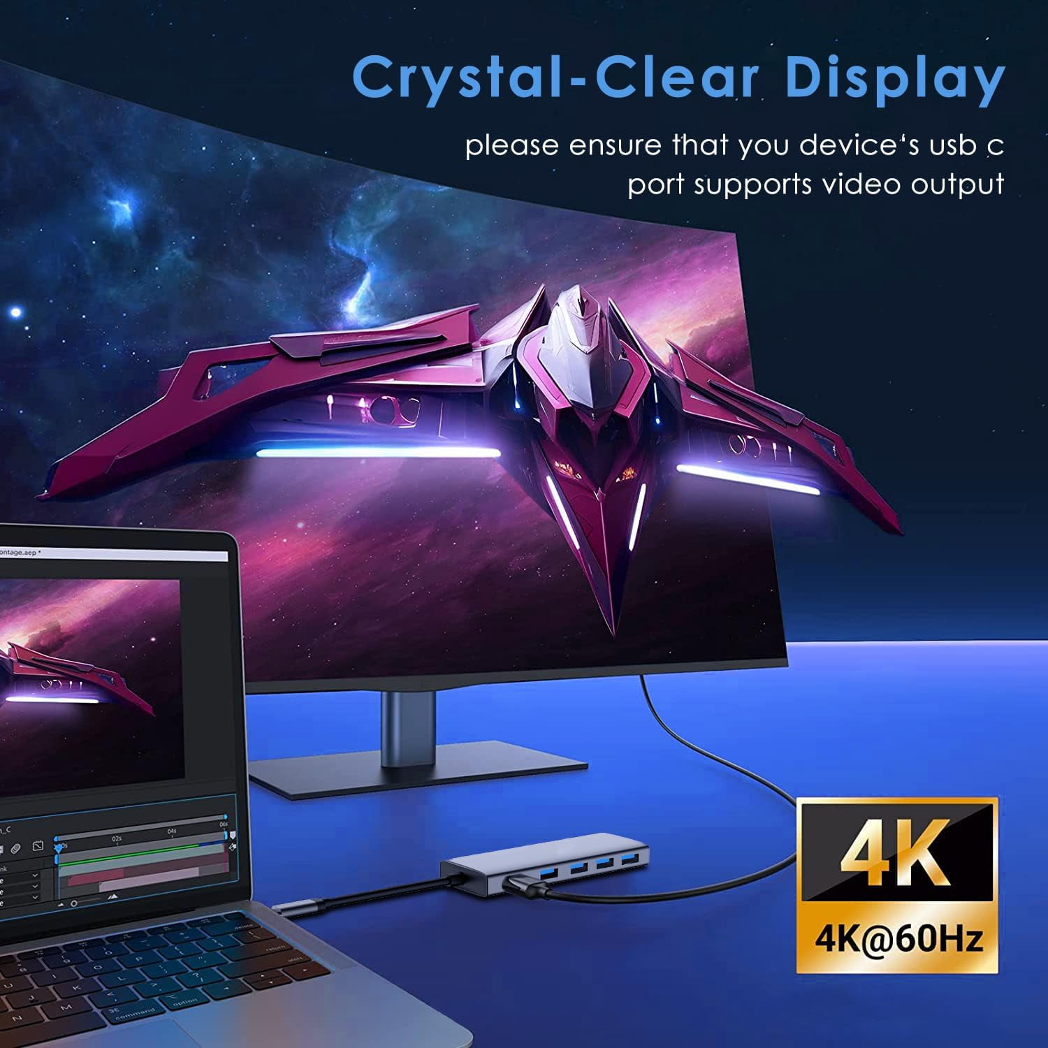 LINYAN-USB C HUB Dongle, 10-in-1 USB C Adapter Docking Station with 4K ...