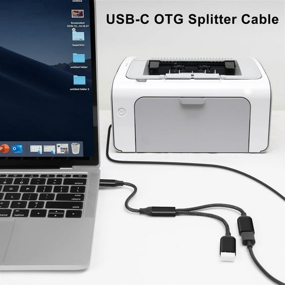 LINYAN-USB C Male to 2 USB Female Splitter Cable Adapter, Dual USB-A ...