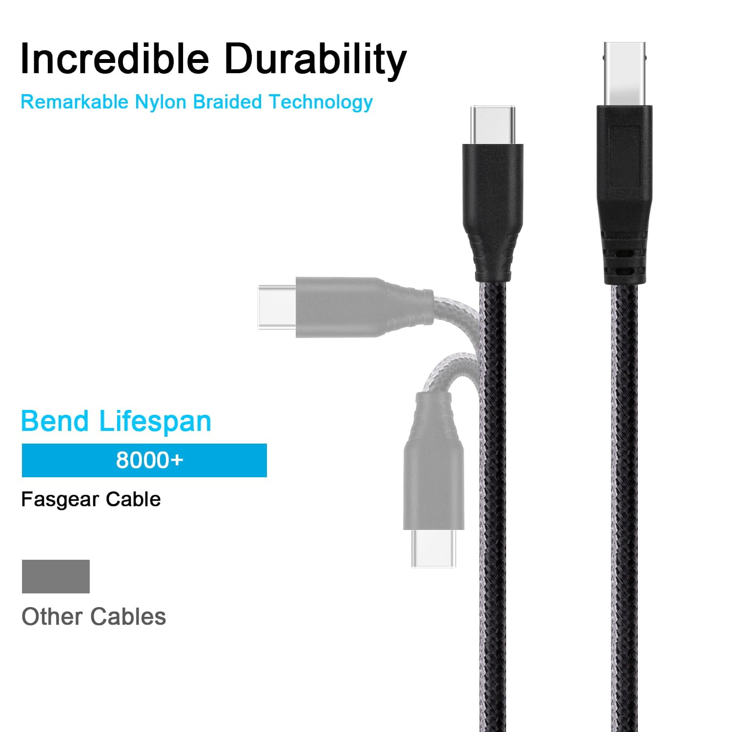LINYAN-USB C to USB B 3.0 Cable 3ft: USB 3.0 Type C to Type B Printer ...