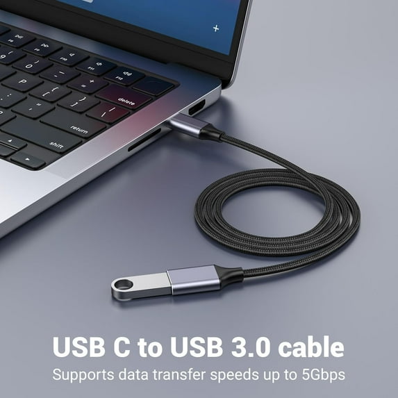 LINYAN-USB Female to USBC Male Cable Adapter(2M/6.6 Ft),USB Female to ...