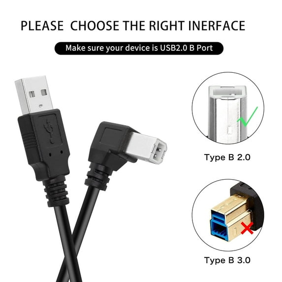 LINYAN-USB Printer Cable 90 Degree USB 2.0 A Male to B Male Printer ...