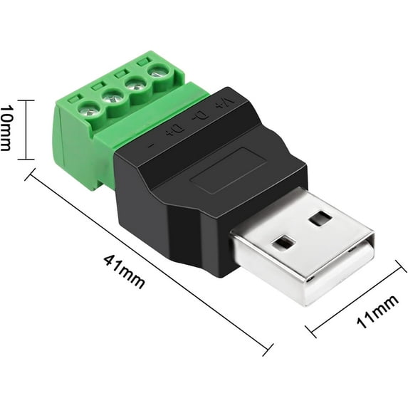 LINYAN-USB Screw Terminal Block Adapter Connecotr USB 2.0 A Male Plug 4 ...