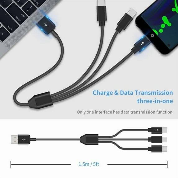 LINYAN-USB A to USB C Splitter Cable, USB C Splitter Multi Charging ...