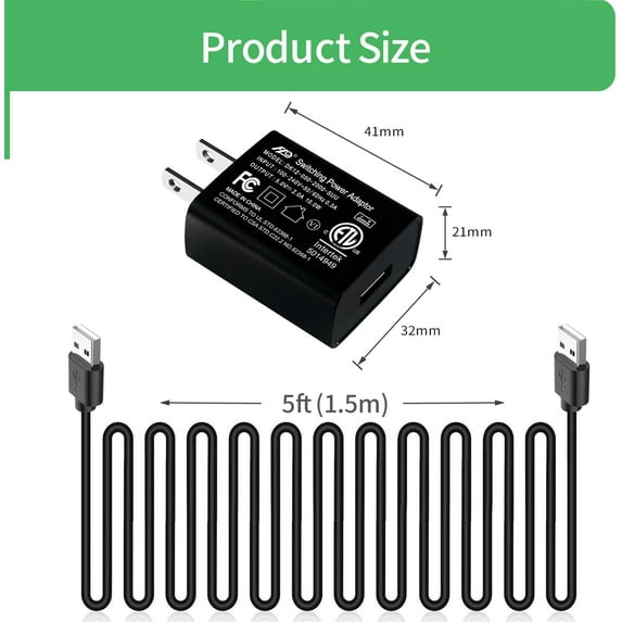 LINYAN-USB Wall Plug 5V 2A AC Power Adapter,5 Volt 2A Adapter with USB ...