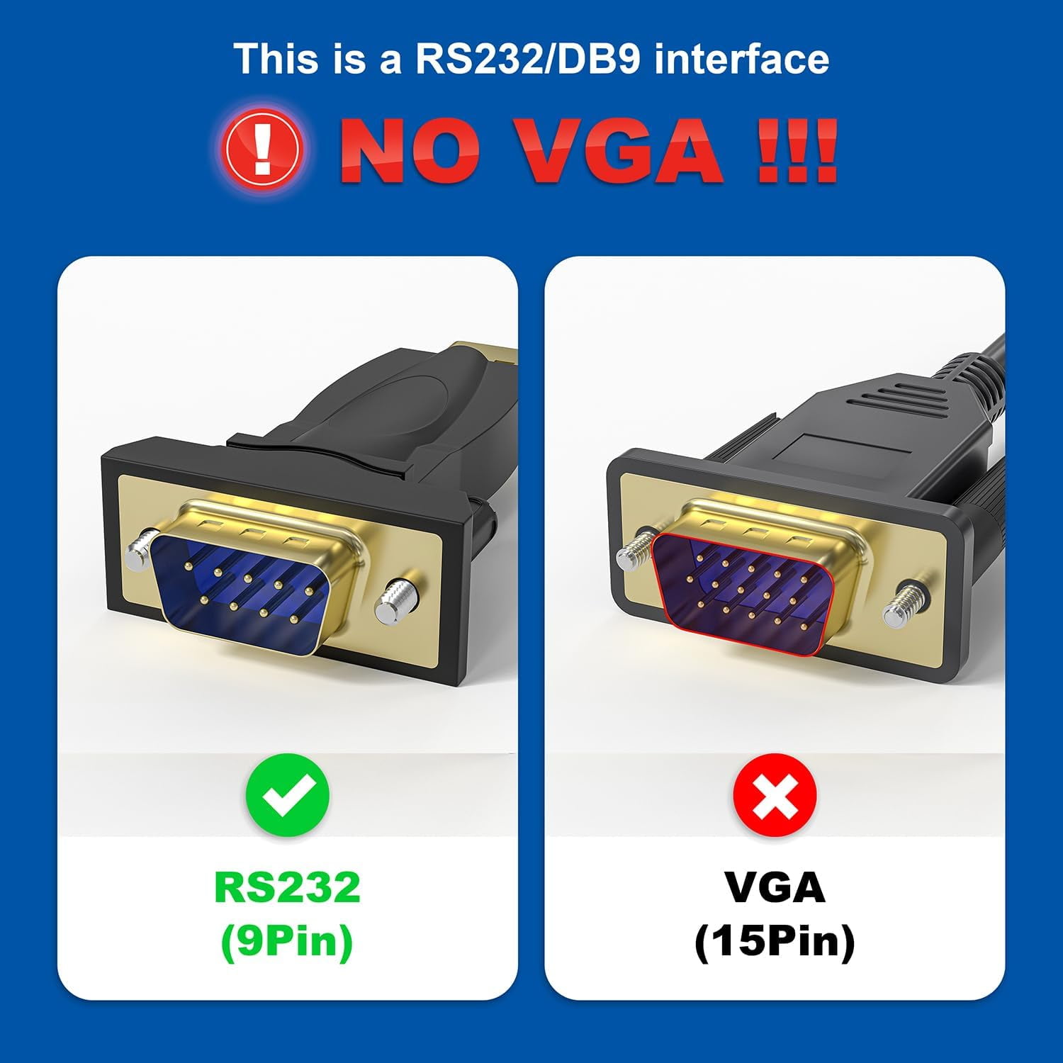 LINYAN-USB to RS232 Serial DB9 Male Cable, 2-Pack - Walmart.com