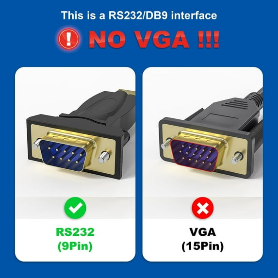 LINYAN-USB to RS232 Serial DB9 Male Cable, 2-Pack - Walmart.com