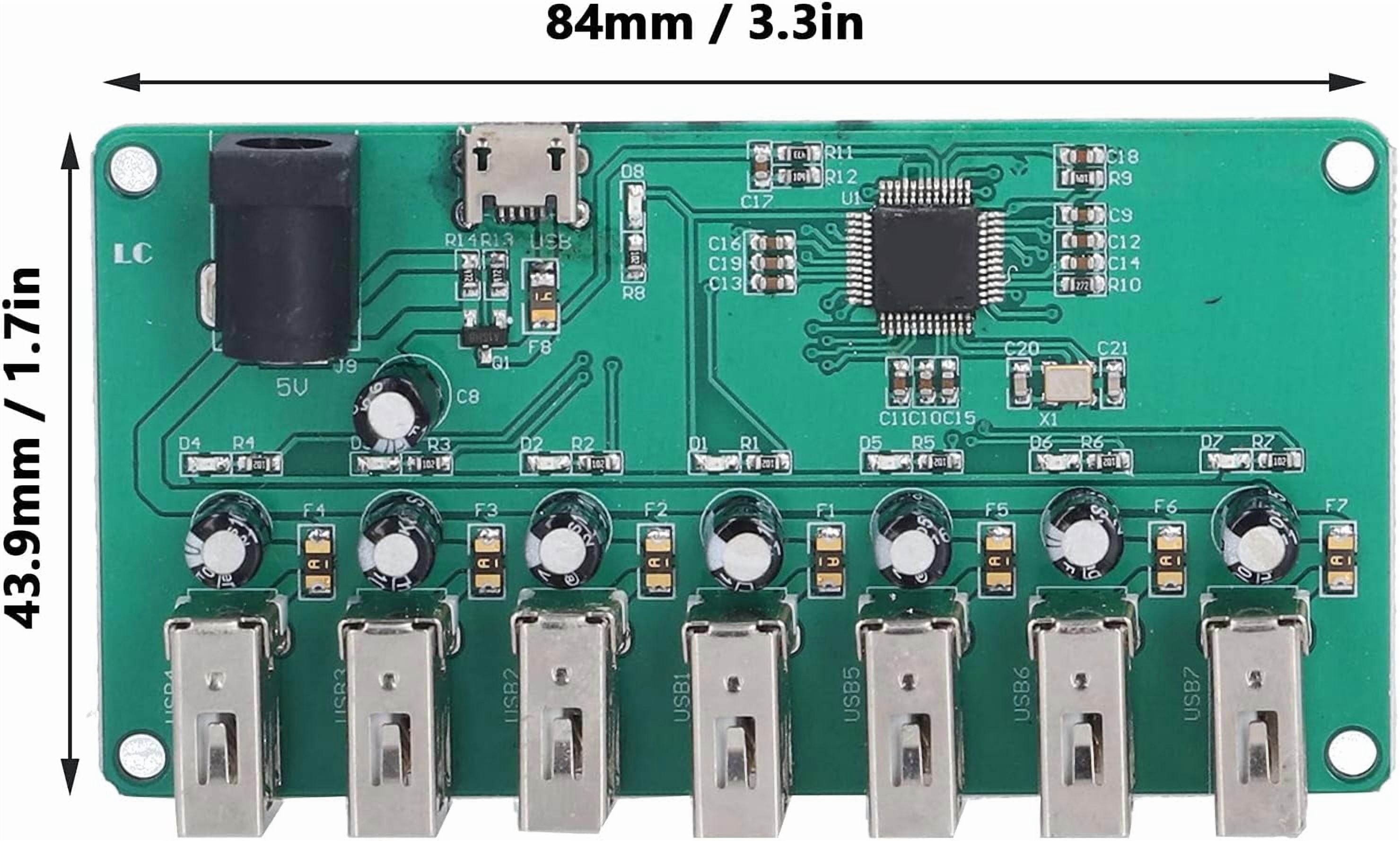LINYAN-USB2.0 Hub Module 7-Port PCB Board with Device Indicator for ...