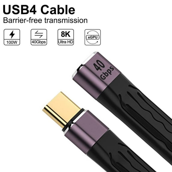 LINYAN-USB4 Extension Male to Female Cable 13cm Slim Flat Male toF ...