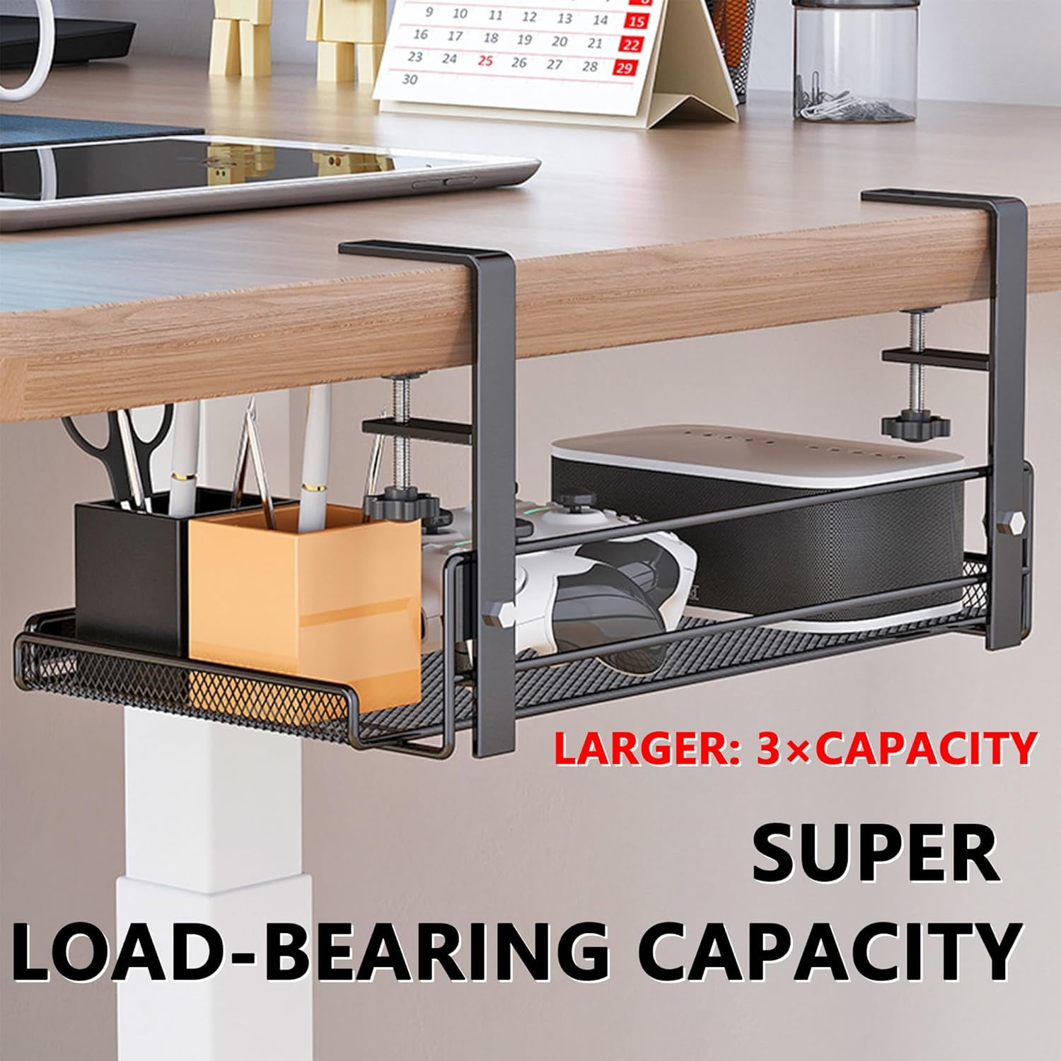 LINYAN-Under Desk Cable Management Tray Cord Wire Shelf Organizer ...