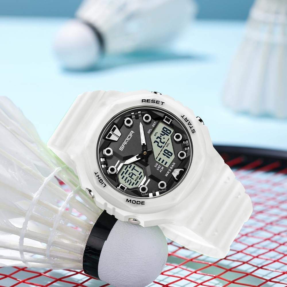 LINYAN-Unisex Digital Sports Watch 5ATM Waterproof Tactical Analog ...