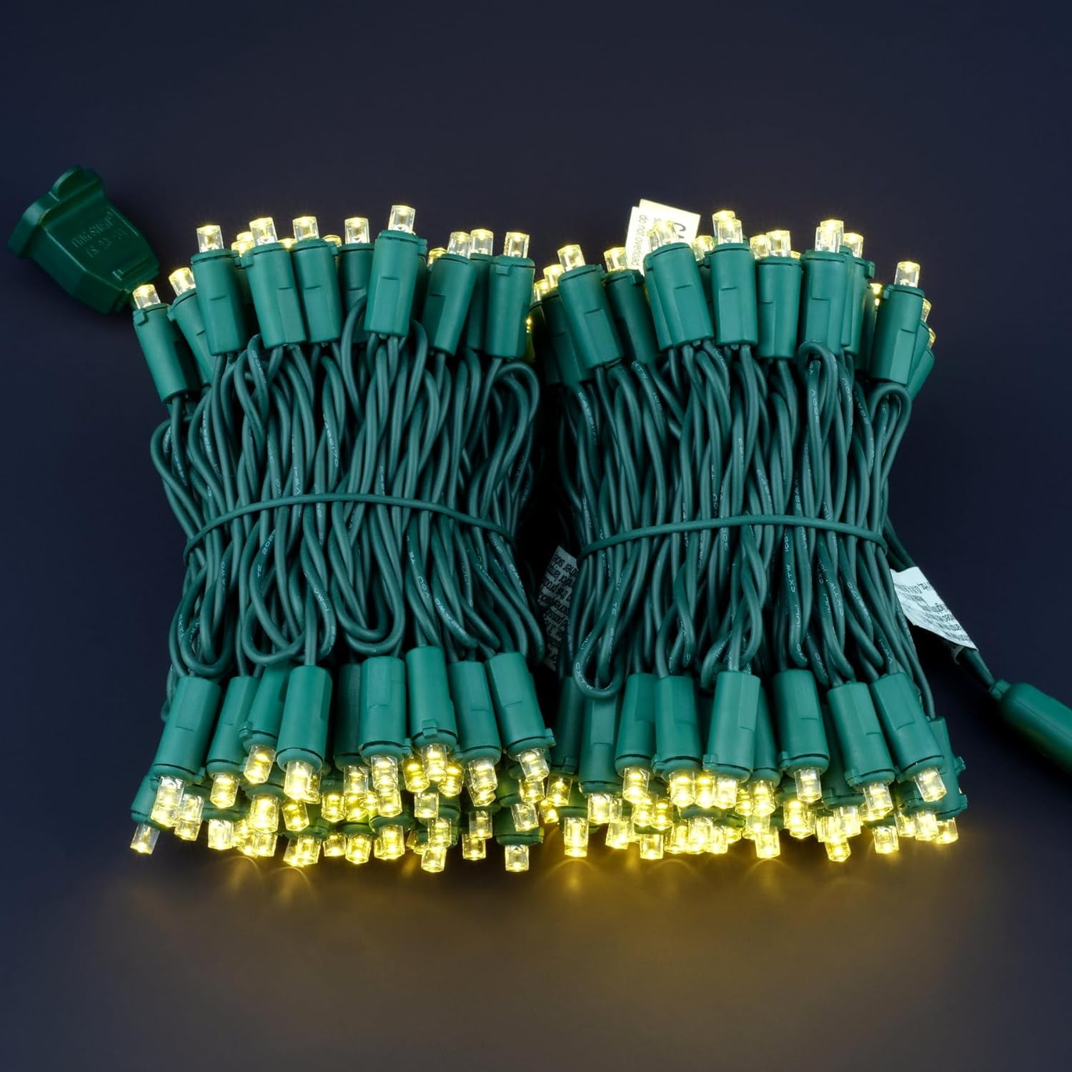 LINYAN-Warm White Wide Angle Christmas Lights, Pack of 2 Sets 25 Ft 100 ...