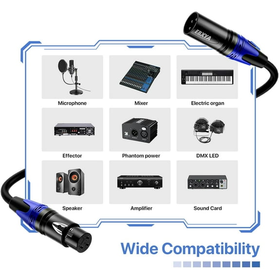 LINYAN-XLR Cables, 15 Feet 4-Pack XLR Male to Female Microphone Cable ...