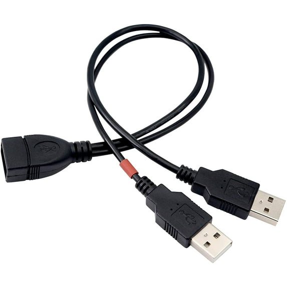 LINYAN-YOUCHENG 30cm USB 2.0A Female to Dual A Male Y Hub Adapter Cable ...