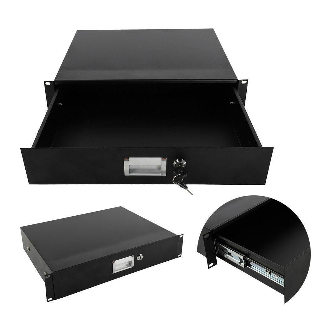 LINZJI 2U Rack Mount Drawer for 19 Inch AV/Network/DJ Equipment Racks ...