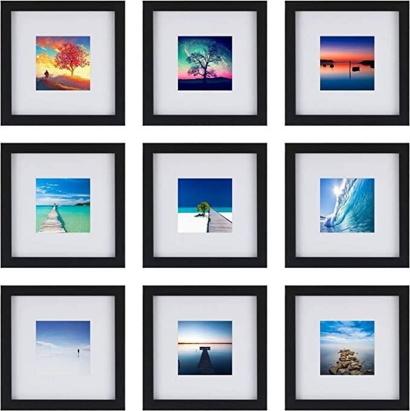 LINZJI 9 Pack 12x12 Picture Gallery Wall Frame Set Collage Tabletop ...