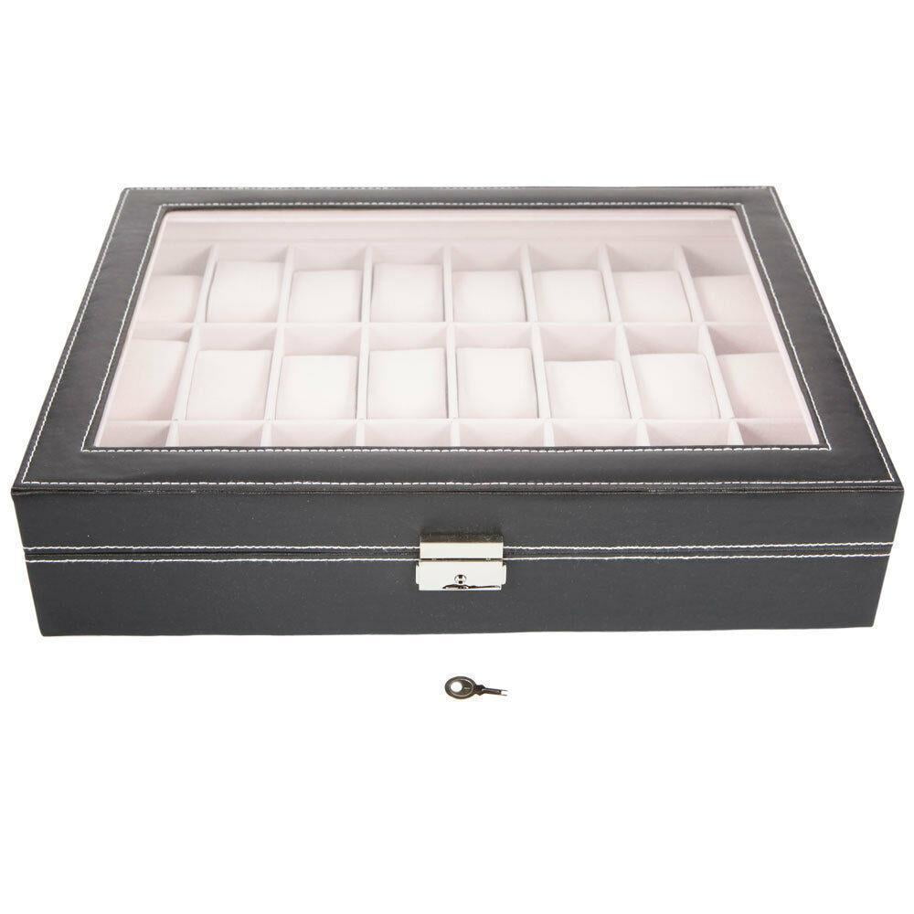LINZJI Classic Black Color Man Watch Collection Box Organizer with ...