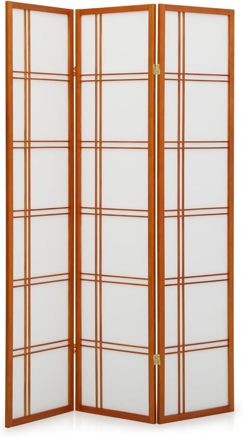 LINZJI Collection 3/4 Panel Room Dividers, 5.9ft Japanese Folding ...