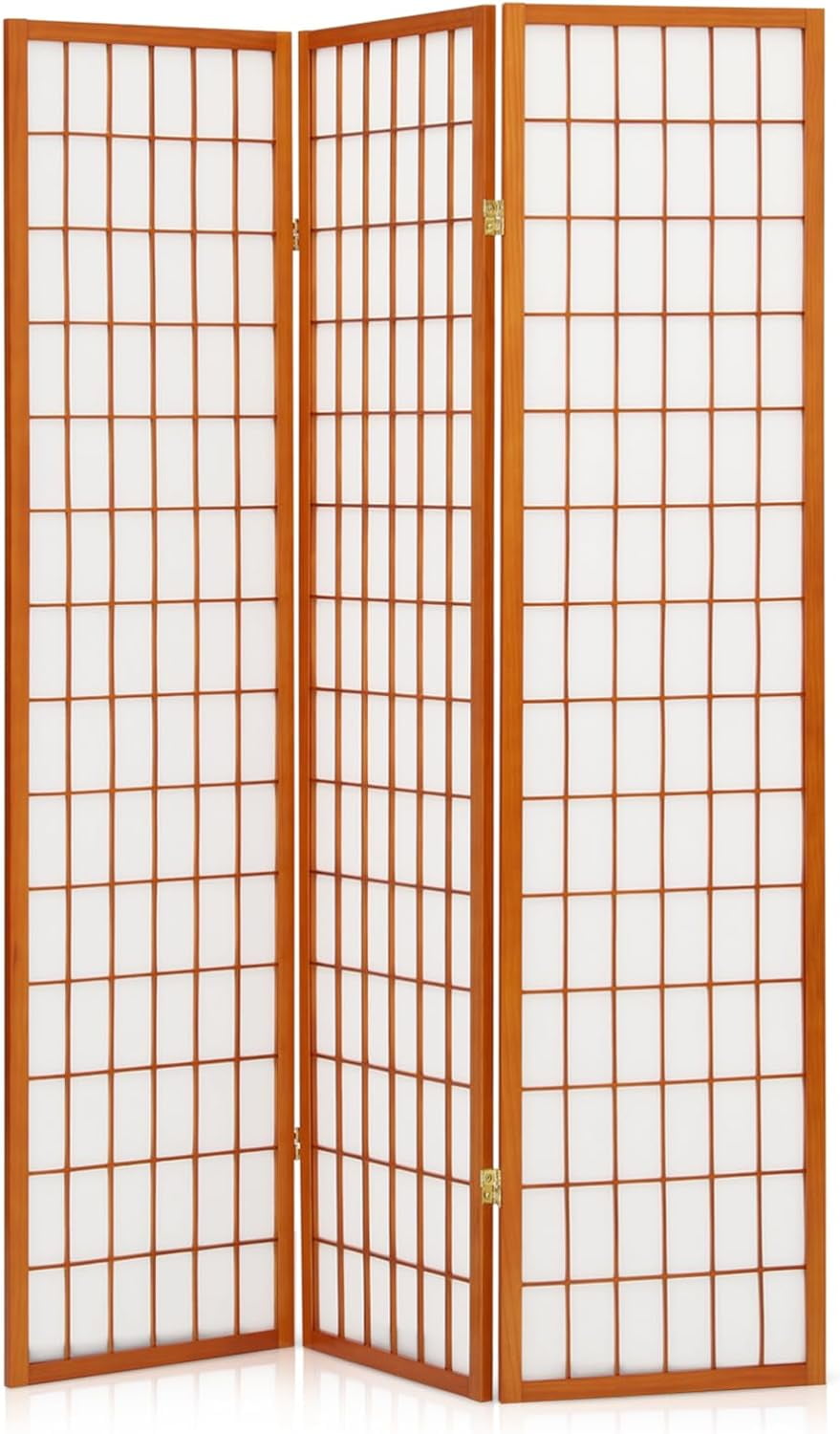 LINZJI Collection 3/4 Panel Room Dividers, 5.9ft Japanese Folding ...