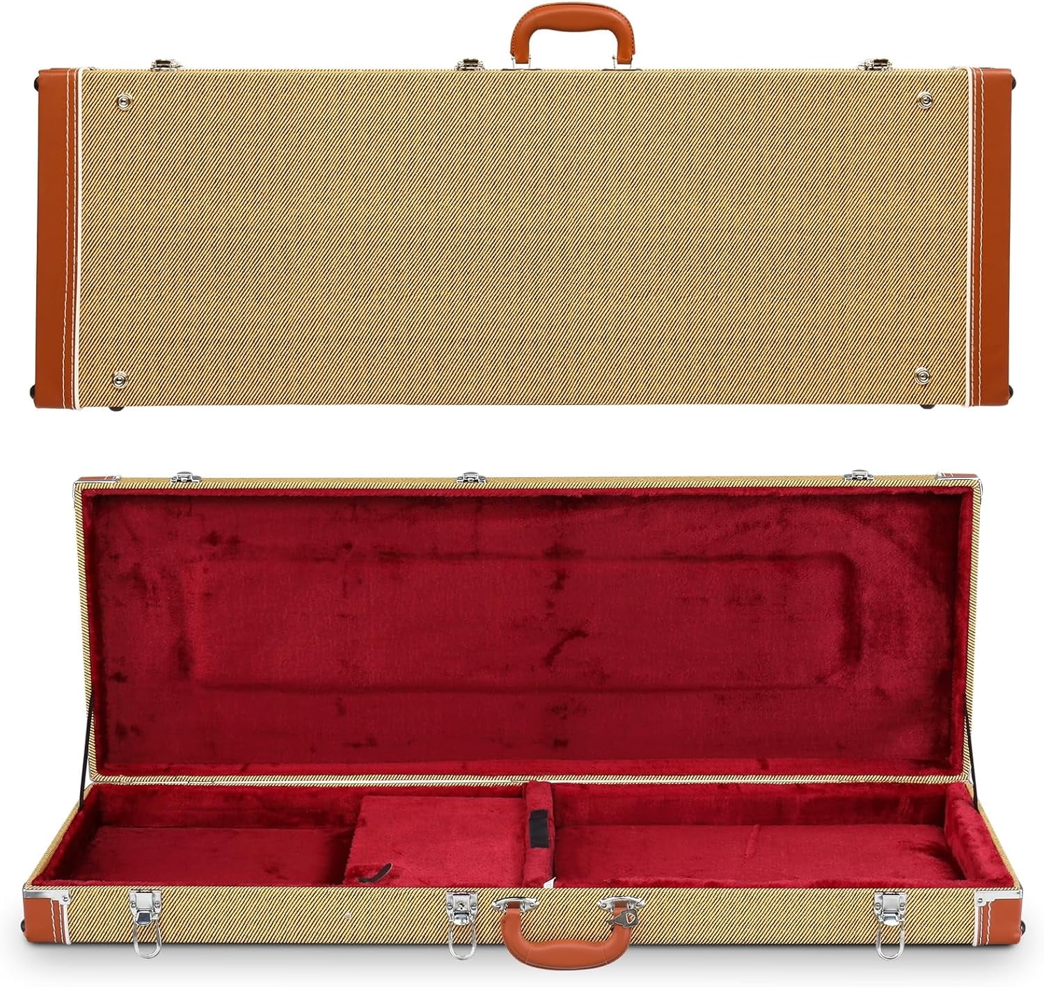 LINZJI Electric Guitar Hard Case, Rectangle Wooden Standard Electric ...