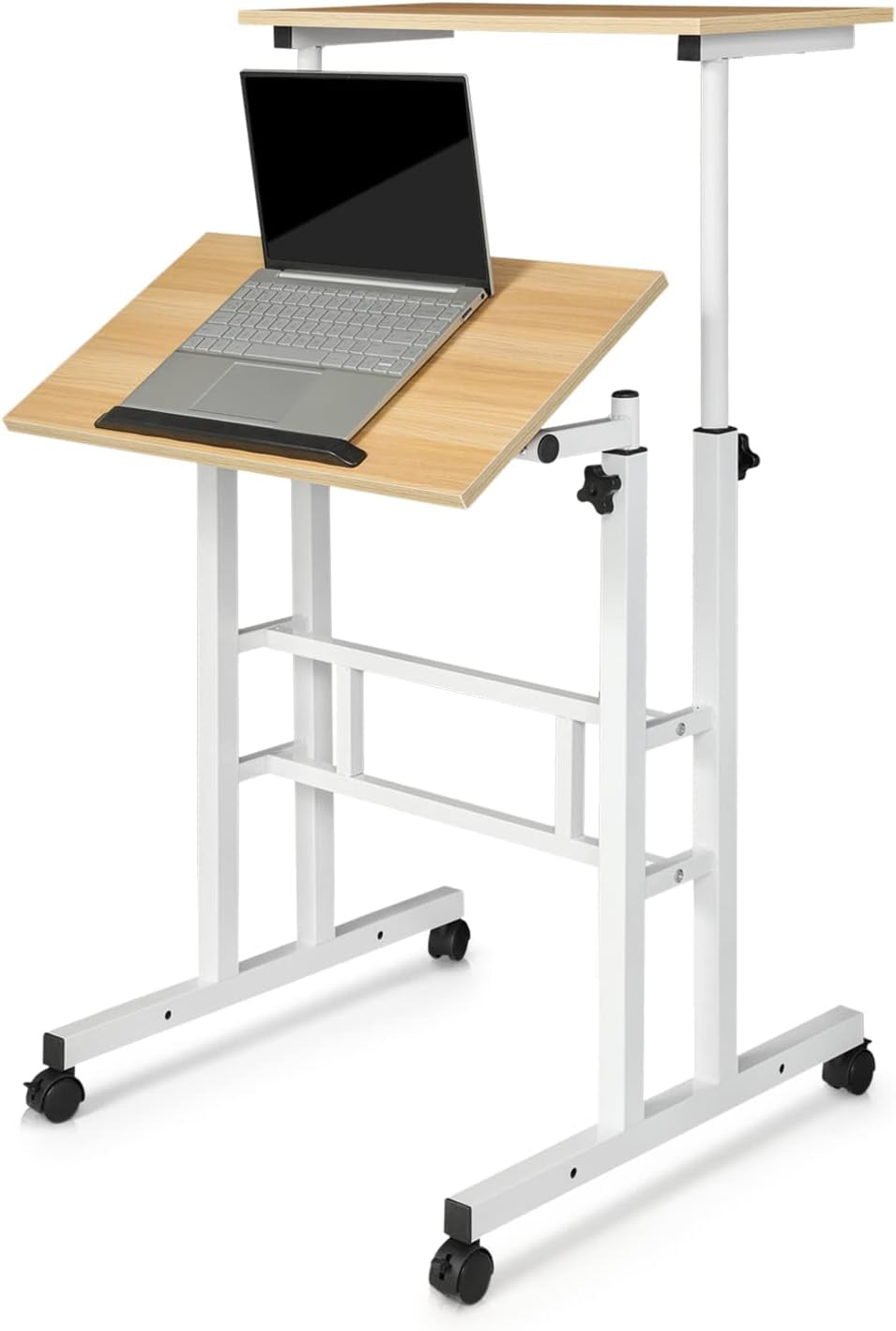 LINZJI Mobile Standing Desk Height Adjustable Stand Up Laptop ...