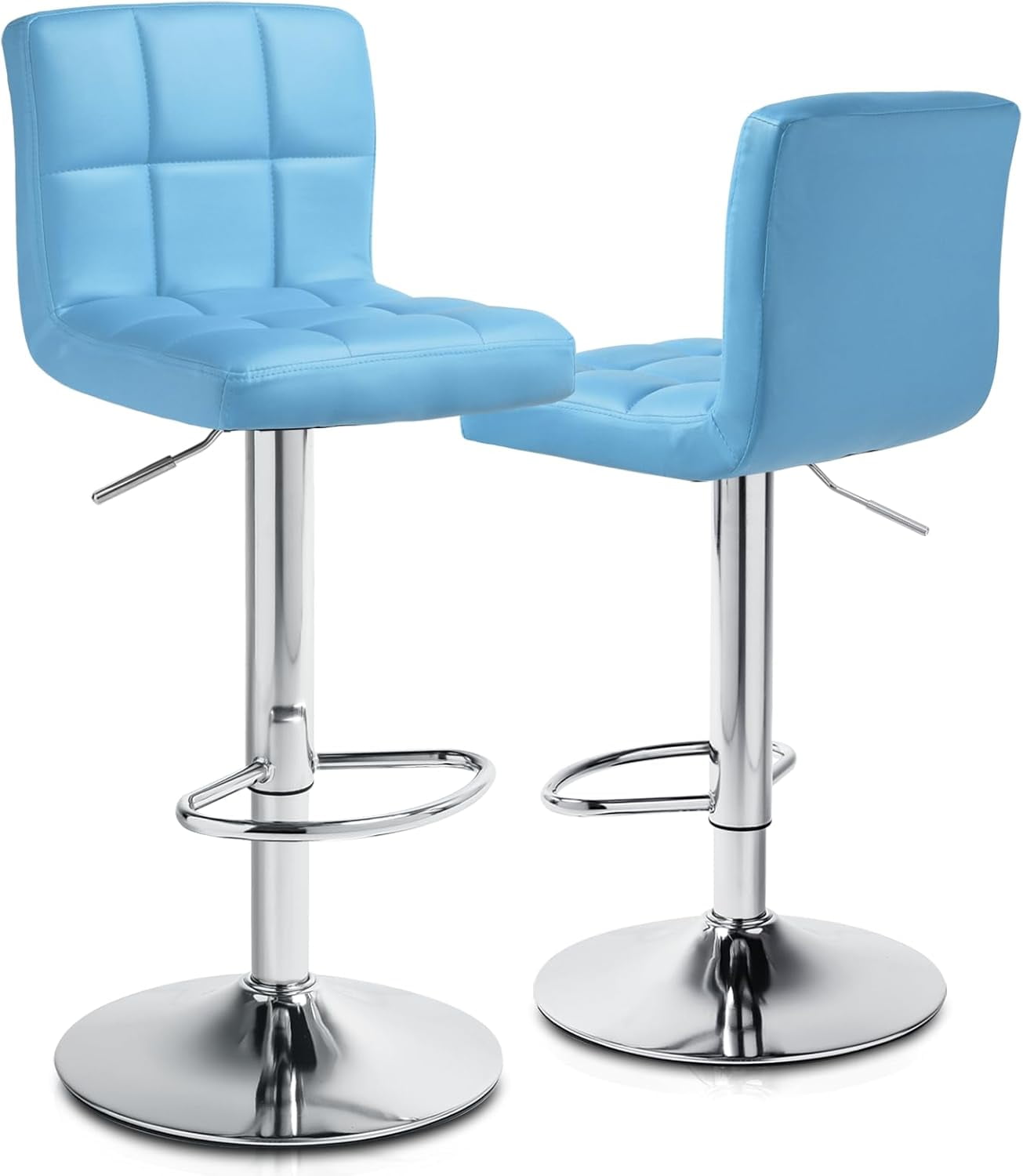LINZJI Square Adjustable Height Swivel Bar Stool Lift Pub Chair ...