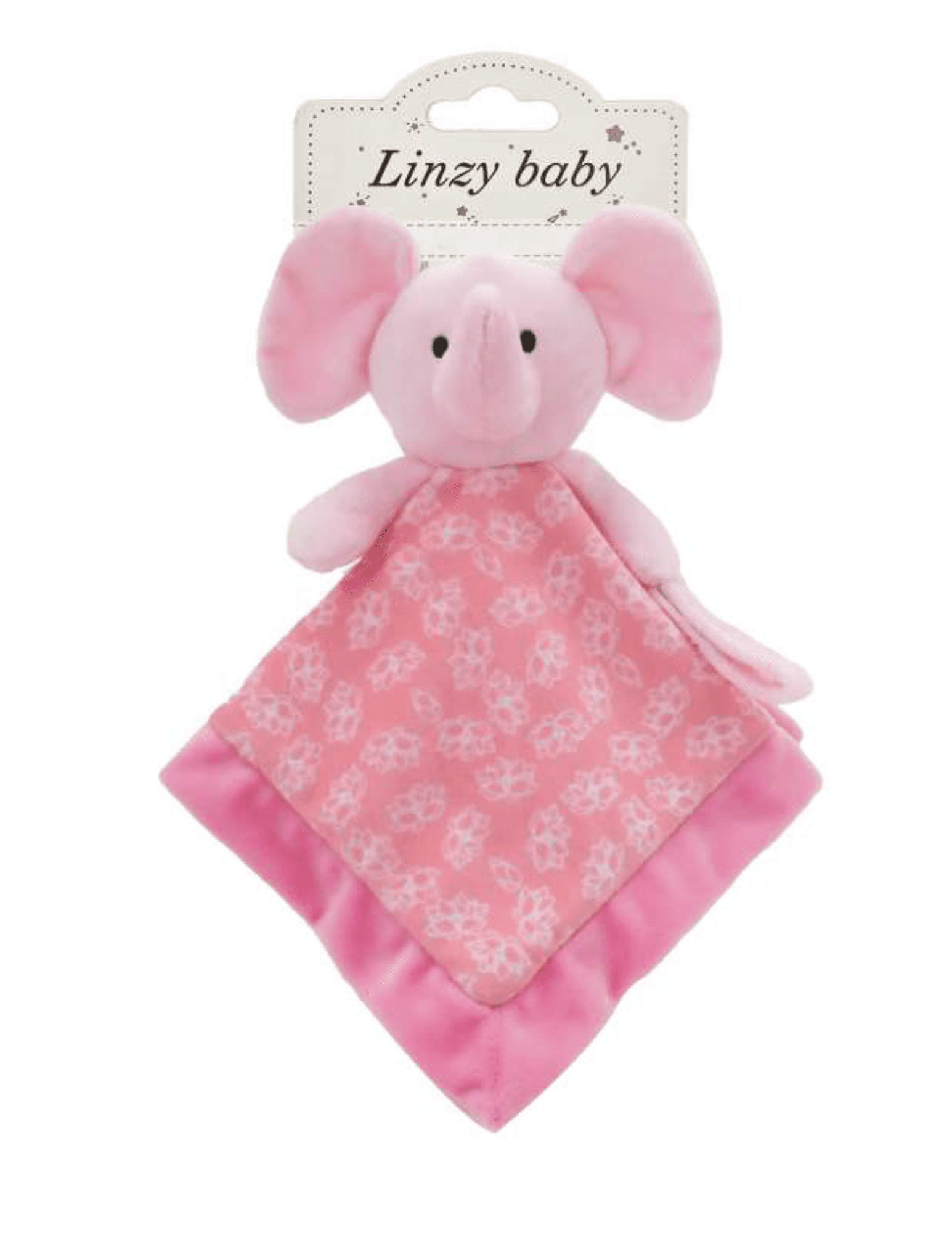 LINZY BABY - Pink Elephant Stuffed Animal And Security Baby Blanket ...