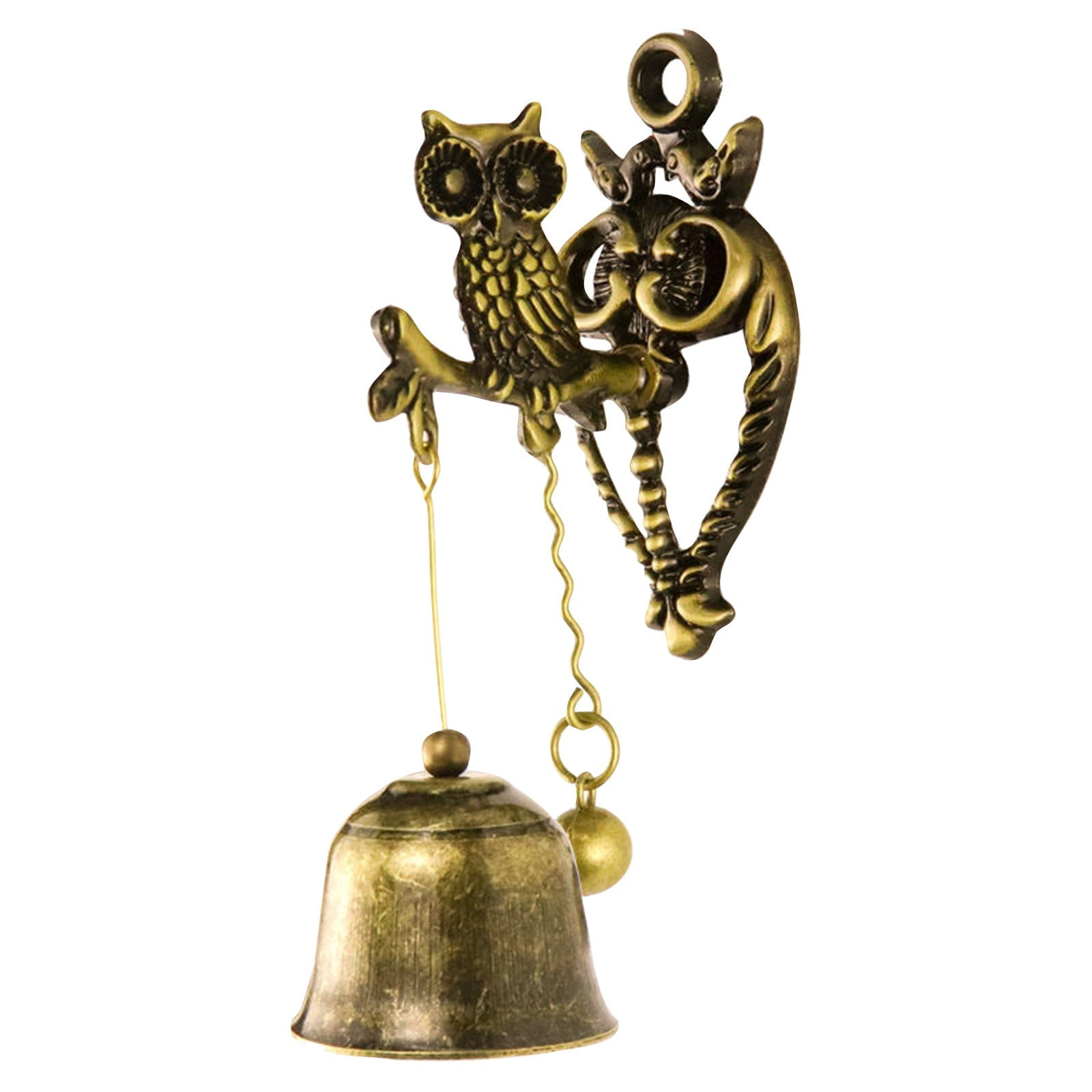 LIOAHP Retro Nostalgic Animal Door Bell with Metal Iron Bell Wind Chime ...