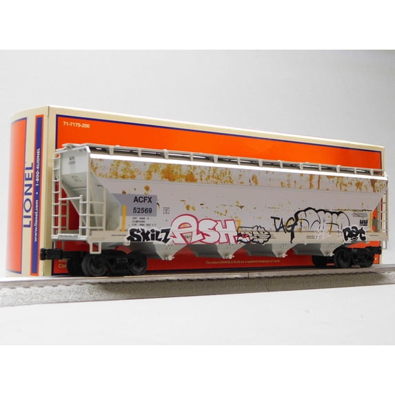 LIONEL ACFX ACF 4 BAY GRAFFITI COVERED HOPPER #52569 O GAUGE TRAIN CAR ...