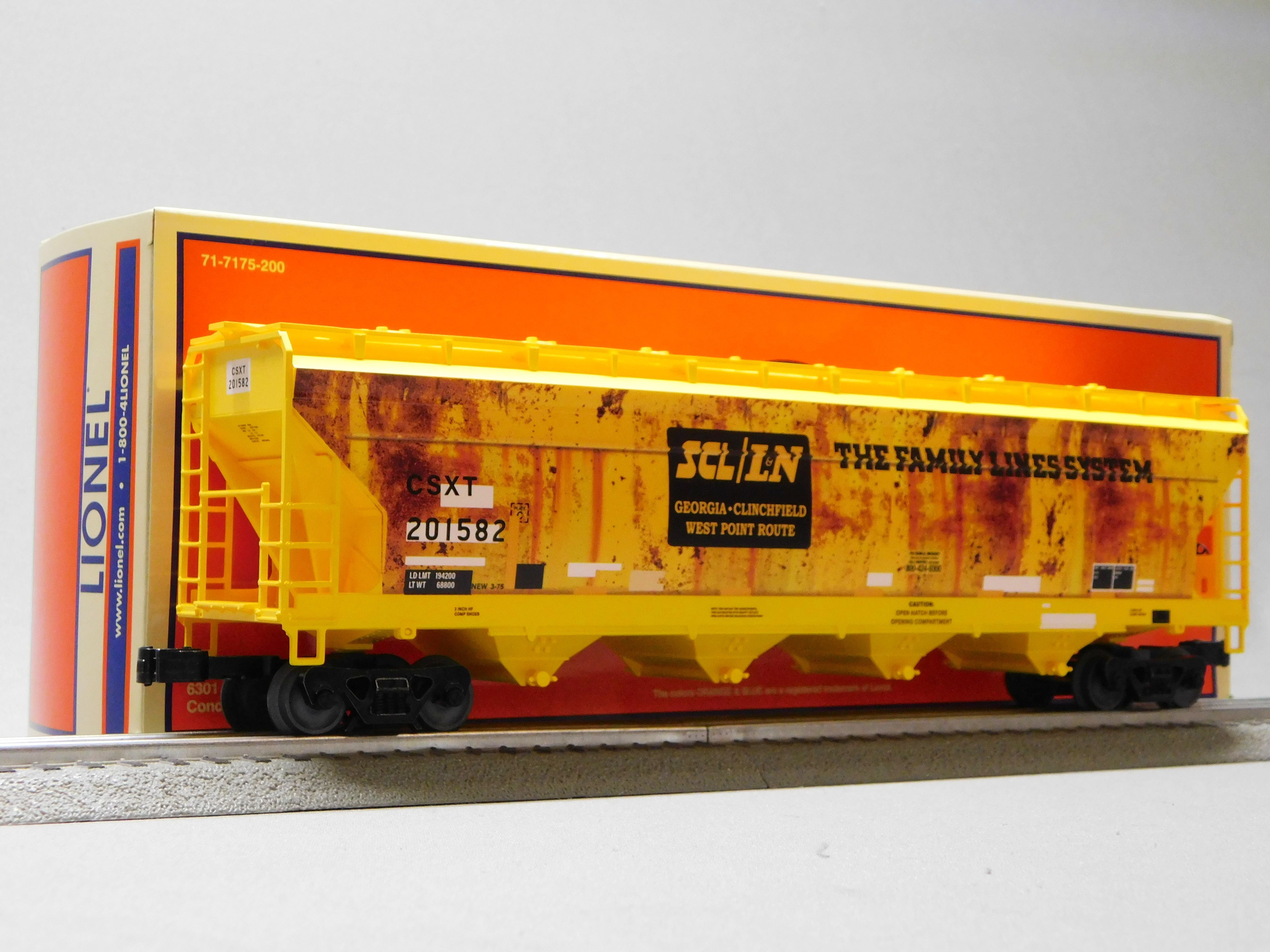 LIONEL CSX ACF 4 BAY WEATHERED CENTERFLOW HOPPER #201582 O GAUGE TRAIN ...